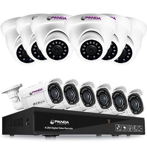 Panda Security 6 Camera Outdoor Verifocal 2.0 MP HD + 6 Camera Indoor 1 ...