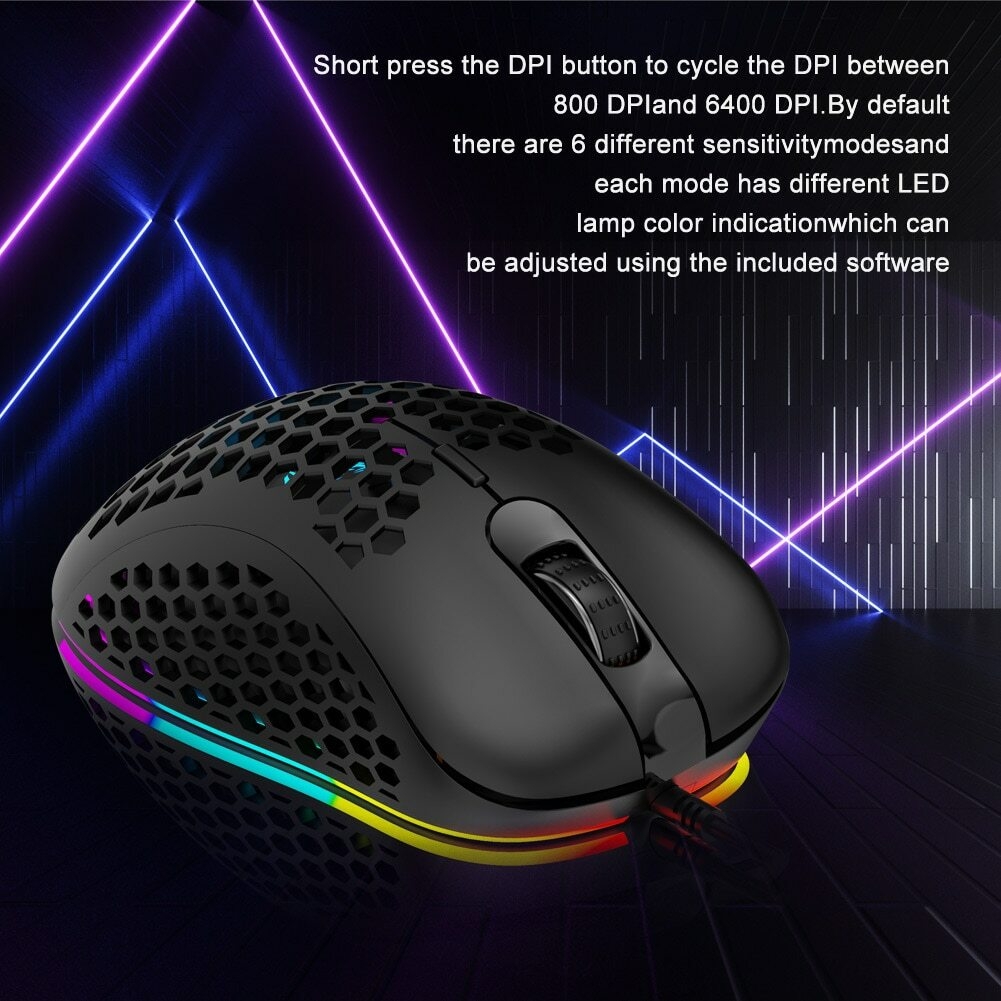 Aula F810 RGB Honeycomb USB Backlit Gaming Mouse -7 Button Macro ...