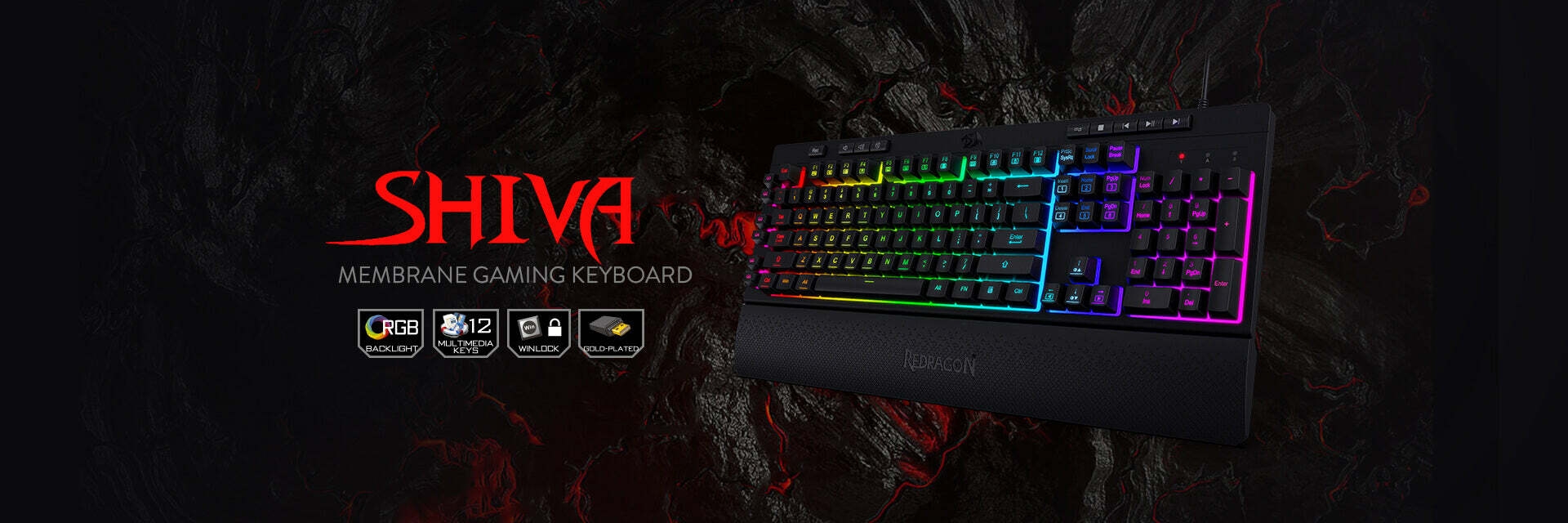 سعر Redragon K512 SHIVA RGB Membrane Gaming Keyboard With 8 Multimedia ...