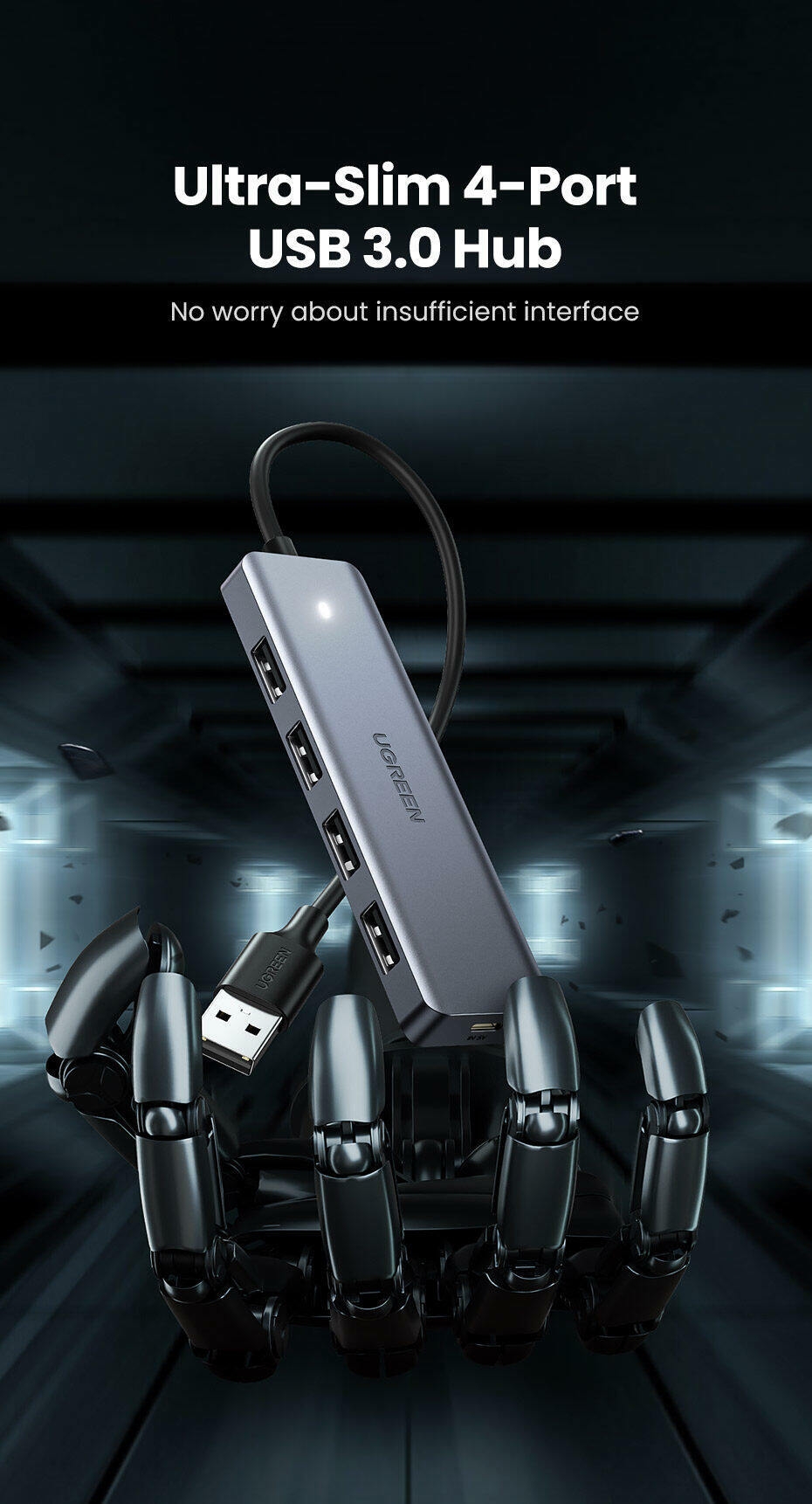 Ugreen USB Hub 3.0 Splitter With 4 USB Ports USB Extension Adapter ...