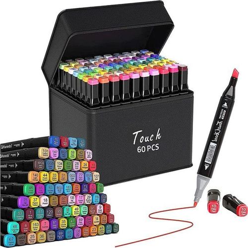 سعر Touch (Touch) 60 Colour Markers Double Tipped Alcohol Markers Art ...