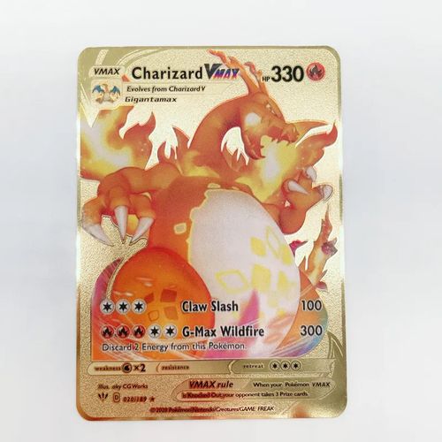 تسوق 2023 New Pokemon Cards Metal Card V Card Pikachu Charizard Golden ...
