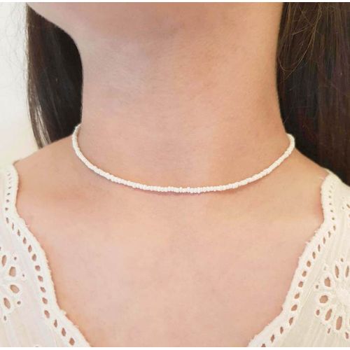 White choker beaded store