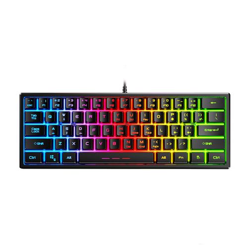 سعر 60% Mini Highend Gaming Keyboard - Membrane - Rgb Backlit - English ...