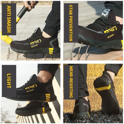 Fashion Work Safety Shoes For Men Breathable Air Mesh Work Boots @ Best ...