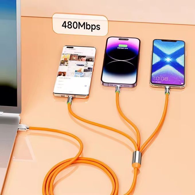 Charging Cable 3 In 1 (Type-C, Lightning, And Micro USB) - Generic ...
