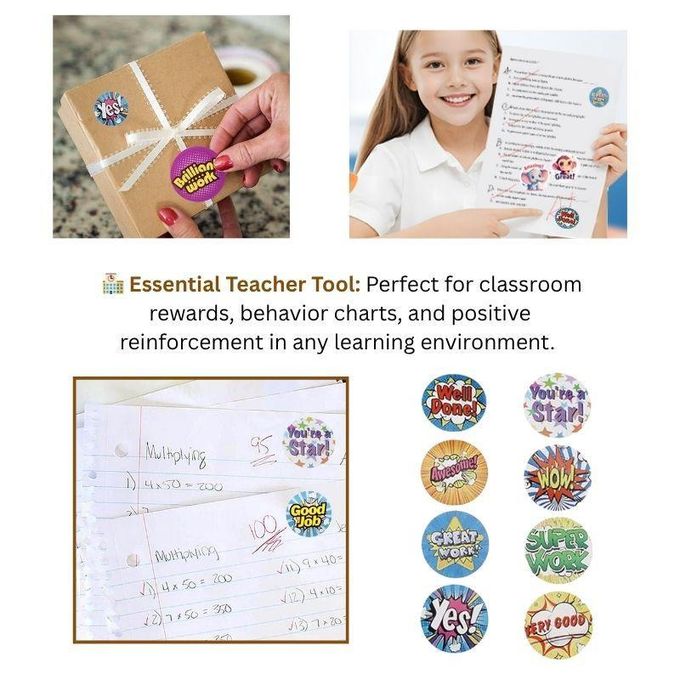 "Motivational Stickers for Students - 32-Pack with 8 Fun Designs, 1 ...