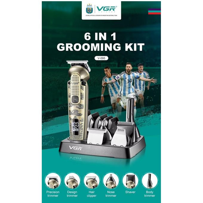 مجموعة العناية الاحترافية للرجال VGR V-095 6 في 1 - قابلة للشحن عبر USB ...