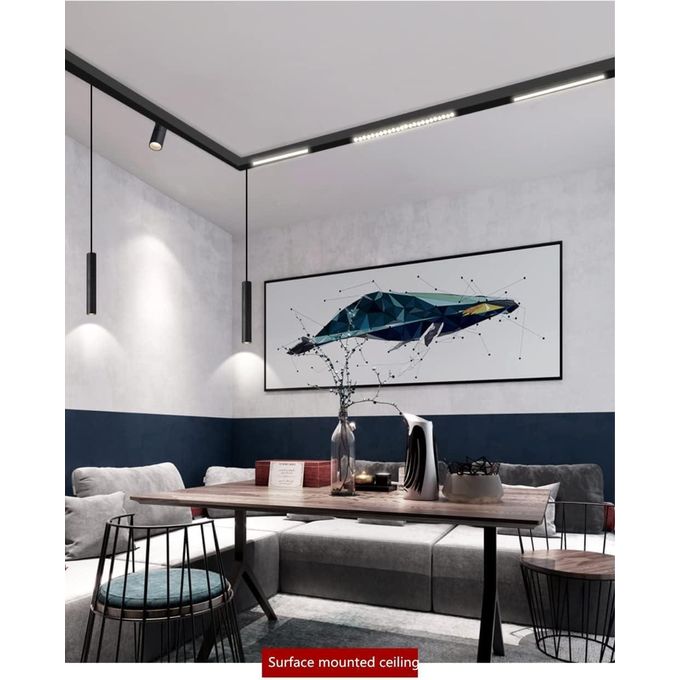 Magnetic track light system magnet ceiling recessed