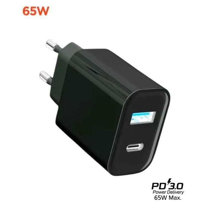 65W Fast Charger Head - With Two Ports (USB) And (Type C) Supports All ...