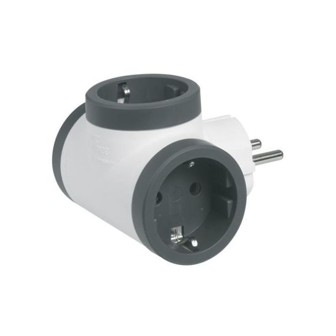 Multi Outlet Electrical Socket with 3 Side Sockets, Black and White ...