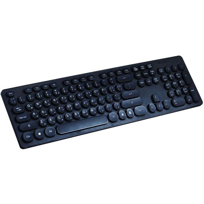 KB206 - 2.4G Wireless Keyboard - US + Arabic Layout - Black