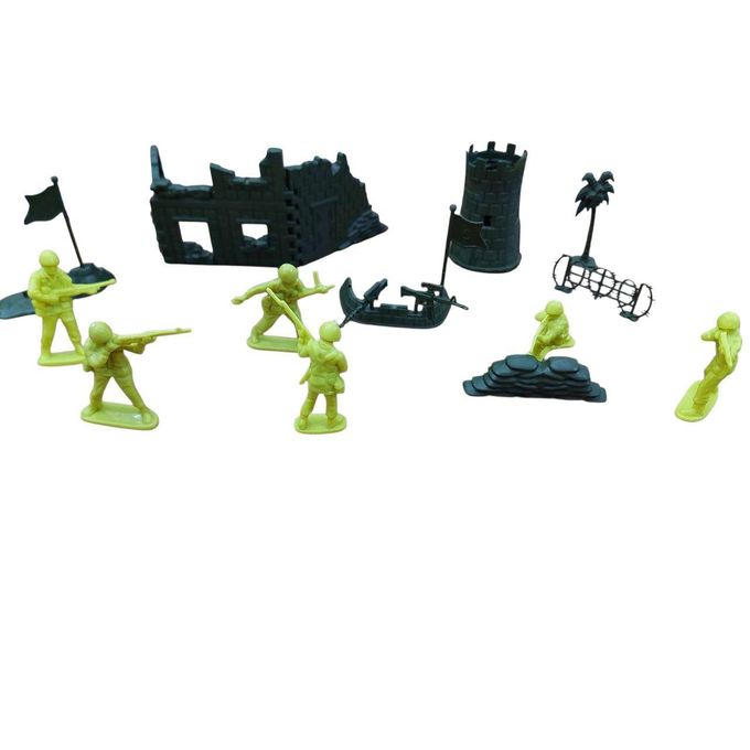 Military Train Set with Army Accessories – 4 War Cars with Light-Up ...