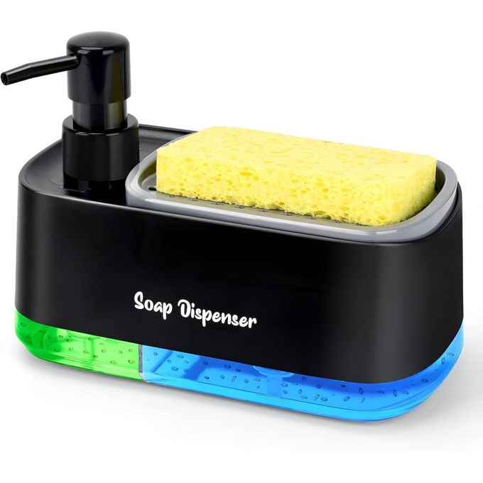 Multi-Use Dual Soap Pump Dispenser with Sponge Rack
