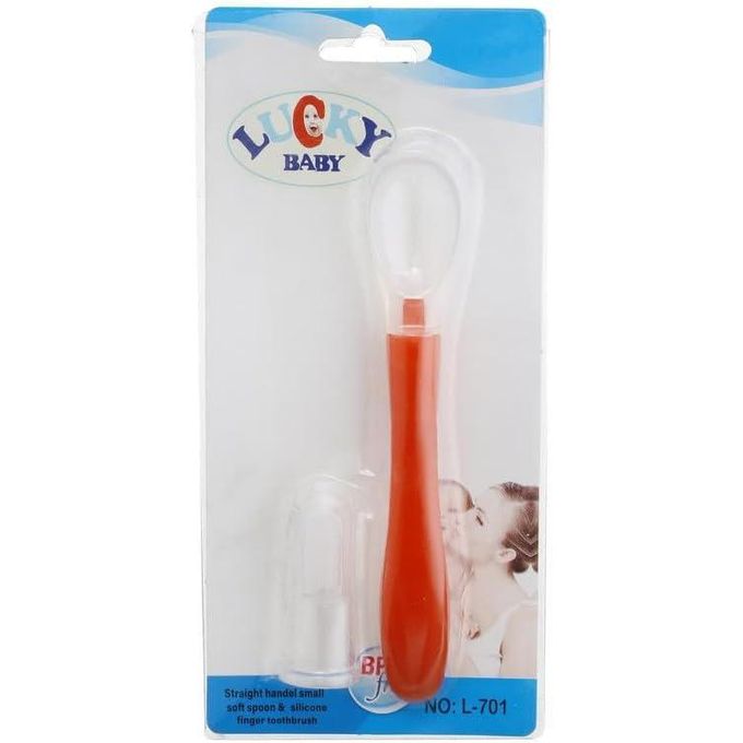 L-701 Silicone Straight Handel Small Soft Spoon With Silicone Finger ...