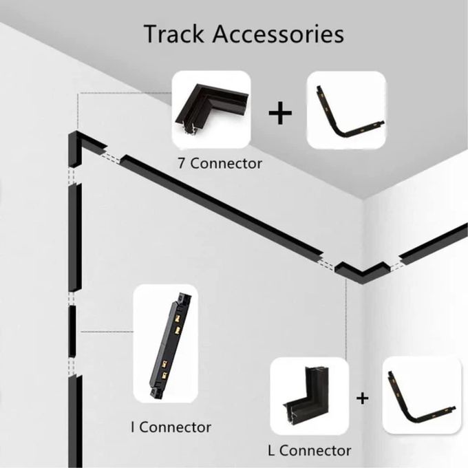 Magnetic track light system magnet ceiling recessed