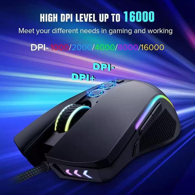 M812 PLANK RGB Wired Gaming Mouse 16,000 DPI - Black - Redragon - جوميا مصر