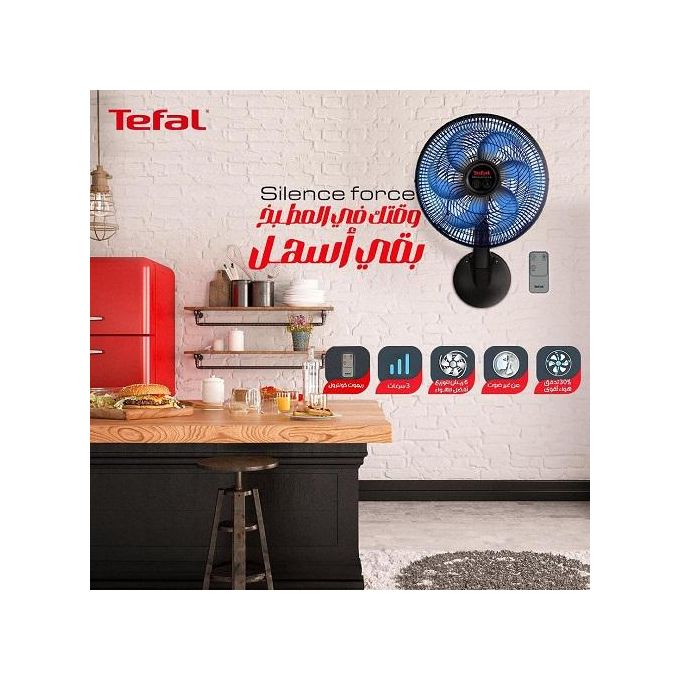 Silence Force Wall Fan With Remote Control, 16 Inch, 3 Speeds, Black ...