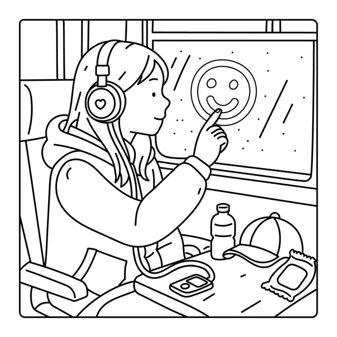 Coloring Book – 40 drawings – Girl Moments – 20 × 20 cm