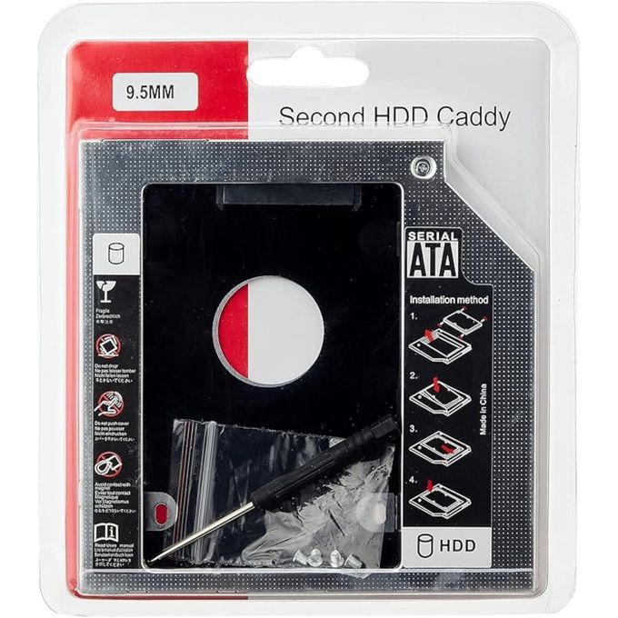 9.5 MM Aluminum Hard Disk Caddy (Hard Drive Enclosure) - SATA 3.0 Hard ...