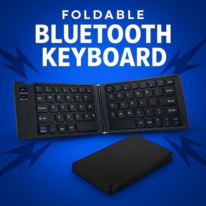 Bluetooth Folding Keyboard Portable Wireless Keyboard Rechargeable ...