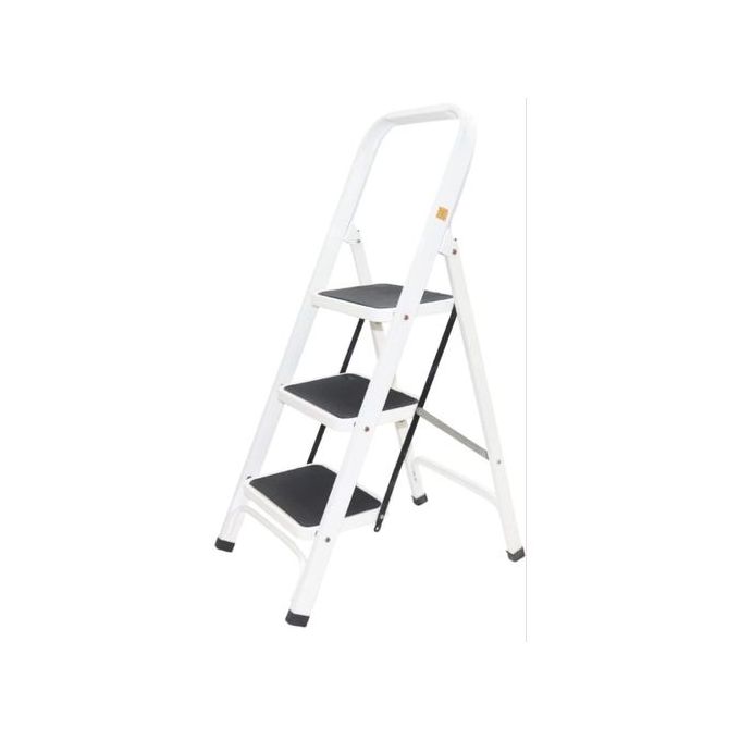 Royal Folding Ladder with 3 Steps - White and Black - Hail Metal ...