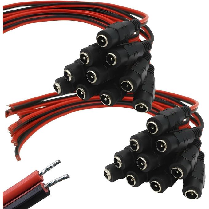 20pcs DC Power Cable Multi Connector for Security Cameras, Red and ...