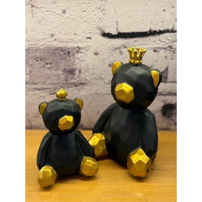 Geometry Royal Bears Figurines Black And Gold Set Of 2
