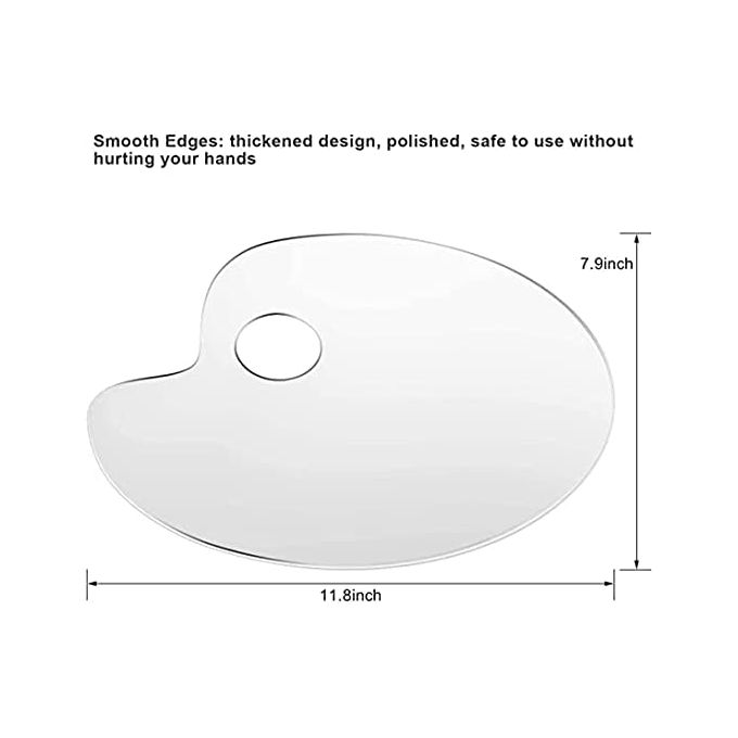 Paint Piece Non-Stick Oval Shaped Clear Acrylic Paint Panel ...