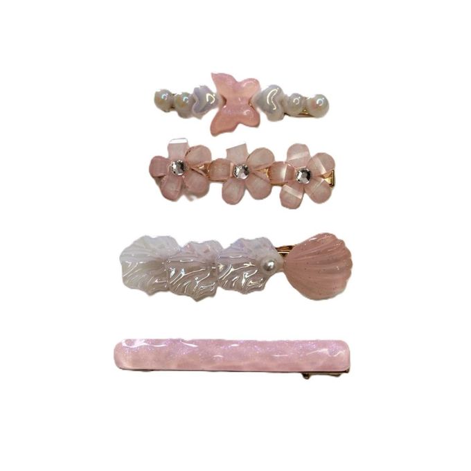 Mermaid Pink & Iridescent Hair Clip Set for Women - 4 pieces - Generic ...