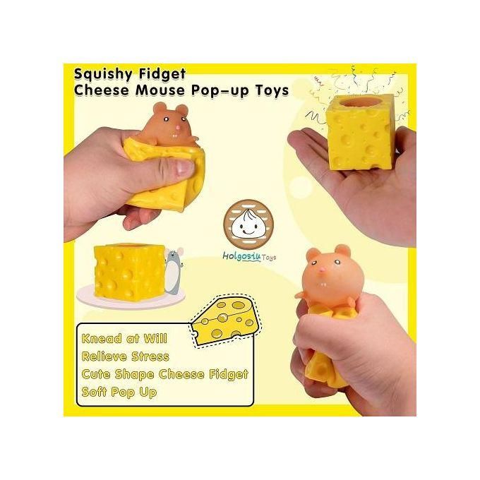 Mouse Squishy Toy Cheese Stress Ball Squishy Rat Squeeze Cheese Fidgets ...