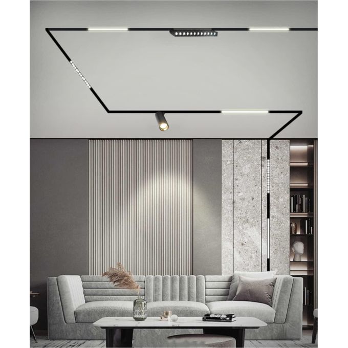 Magnetic track light system magnet ceiling recessed