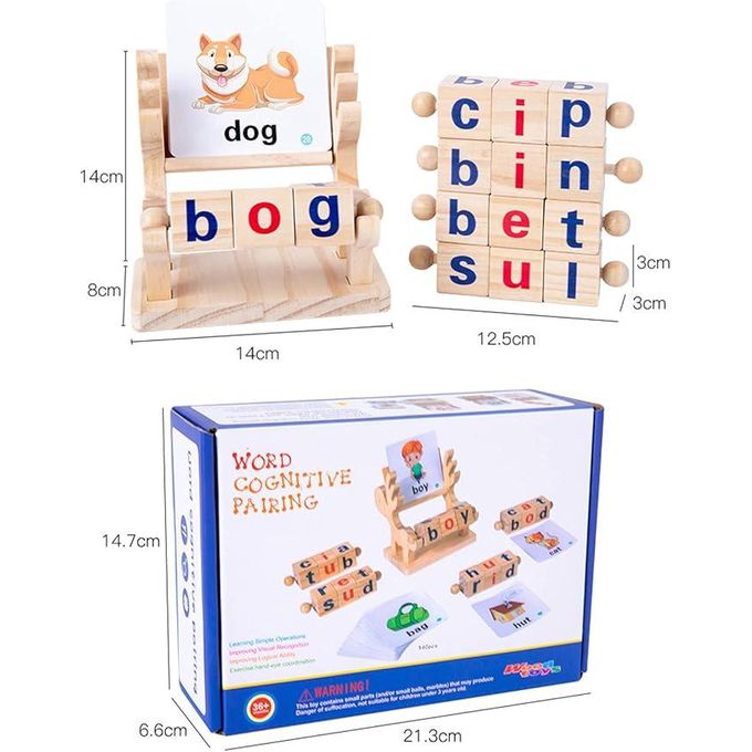 Wooden Reading Blocks Short Vowel Rods Spelling Games, Flash Cards ...