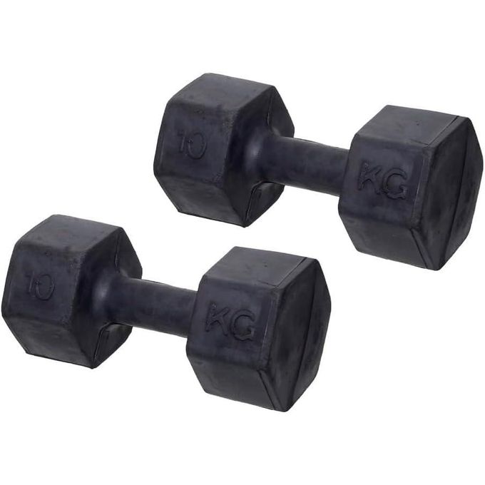 y Rubber Hex Dumbbell (1 Piece) Rubber Dumbbells with