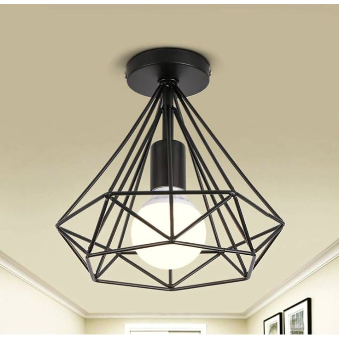 Riserva Vintage Industrial Diamond Ceiling Light - Black