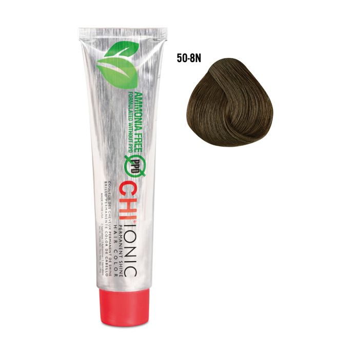 Chi Ionic Permanent Shine Hair Color 50-8N - Medium Natural Blonde ...