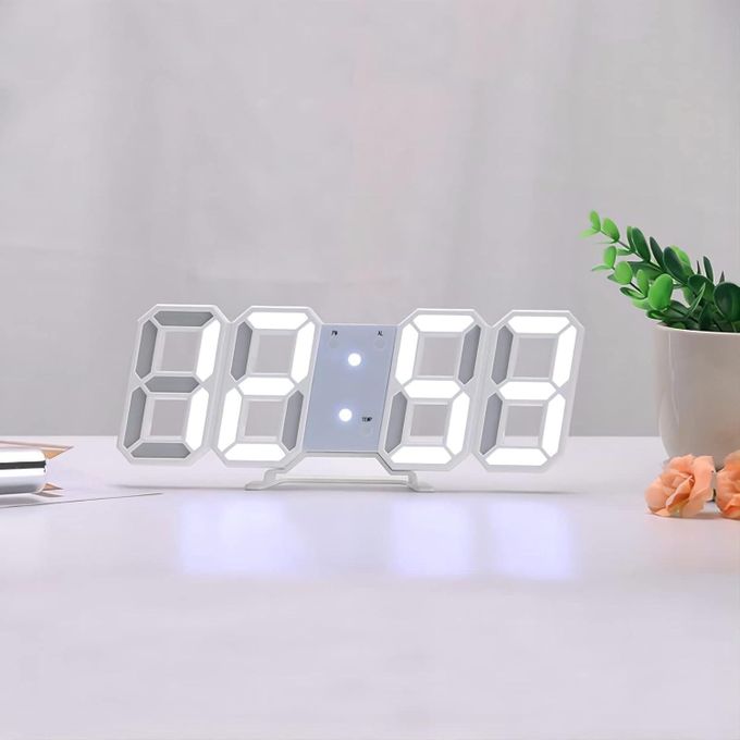 3D digital alarm clock, blue light - SOUQ TEC