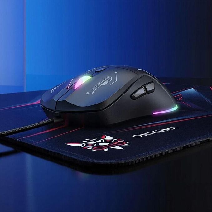 Wired Gaming Mouse With RGB Lighting - Customizable DPI