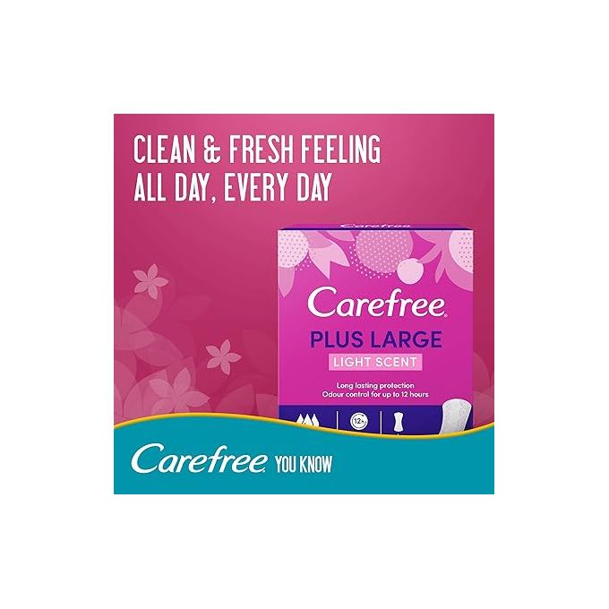 Extra Large Panty Liners - Light Scent - 48 Pieces - Carefree - Jumia Egypt