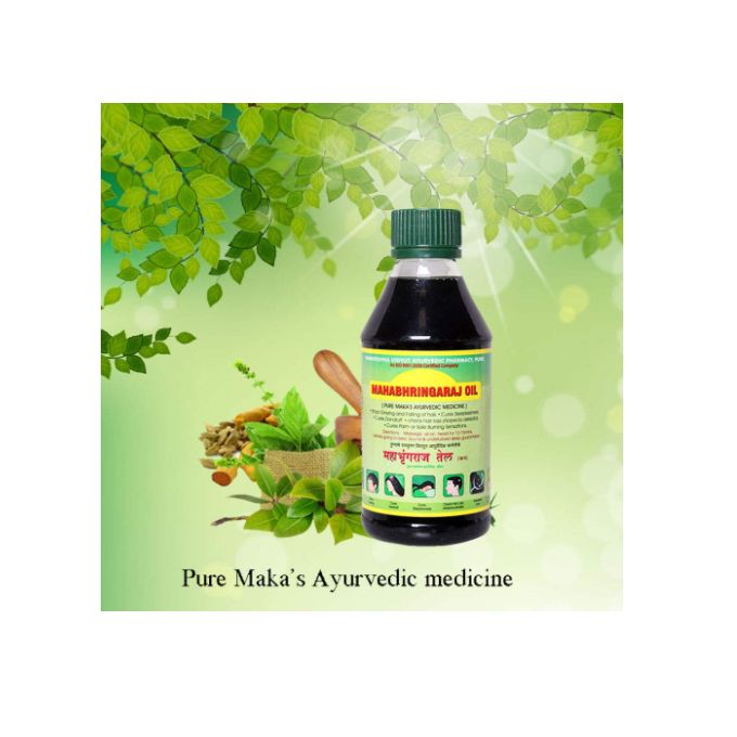 Mahabhringaraj Oil Pure Maka Ayurvedic Medicine Oil – 200ml @ Best ...